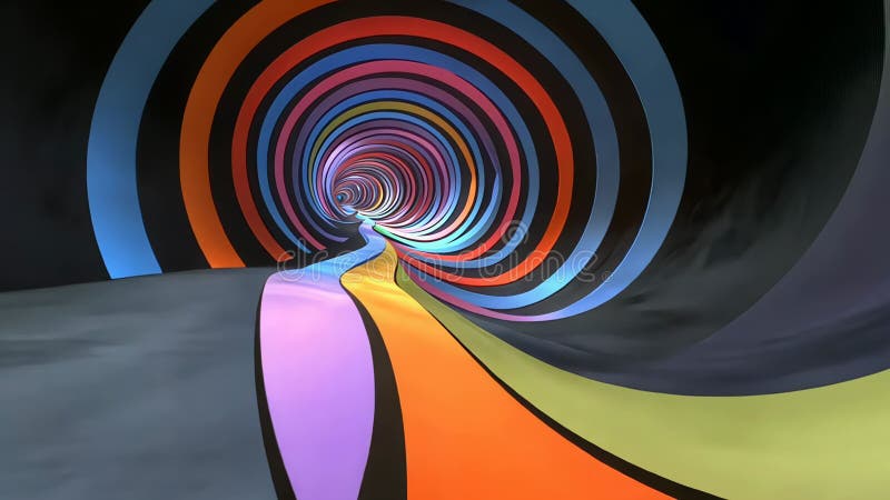 Explore a Colorful Abstract Psychedelic Tunnel with Vibrant Swirling ...