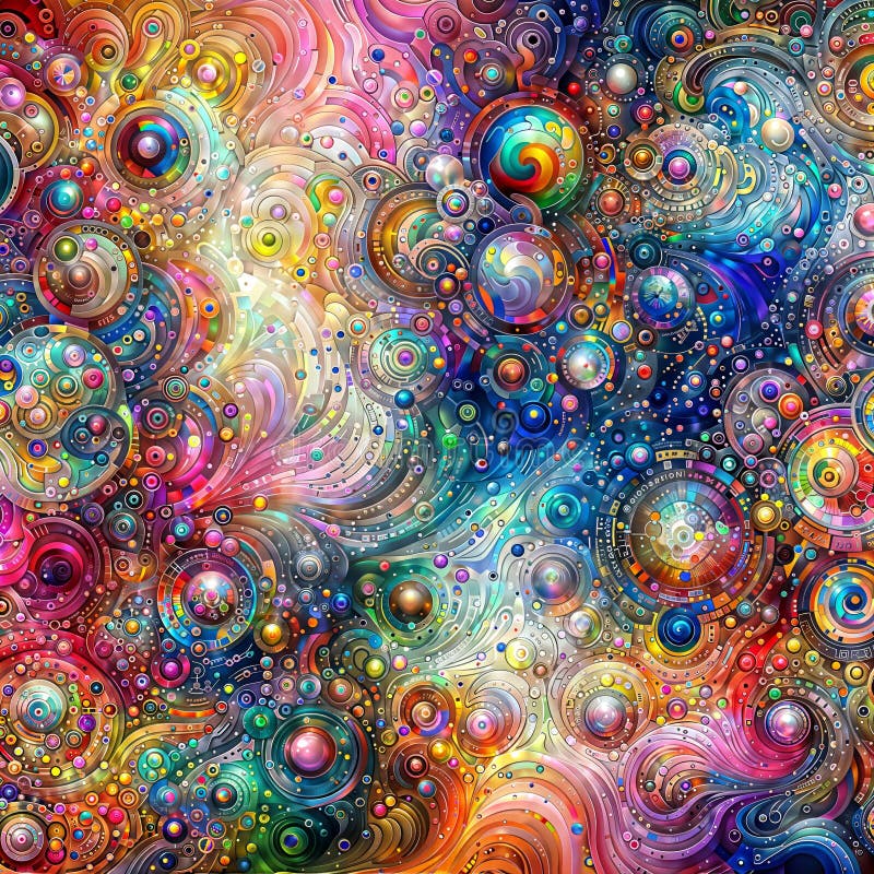 Psychedelic Orbs: Concentric Circles, Generative Ai Stock Illustration ...