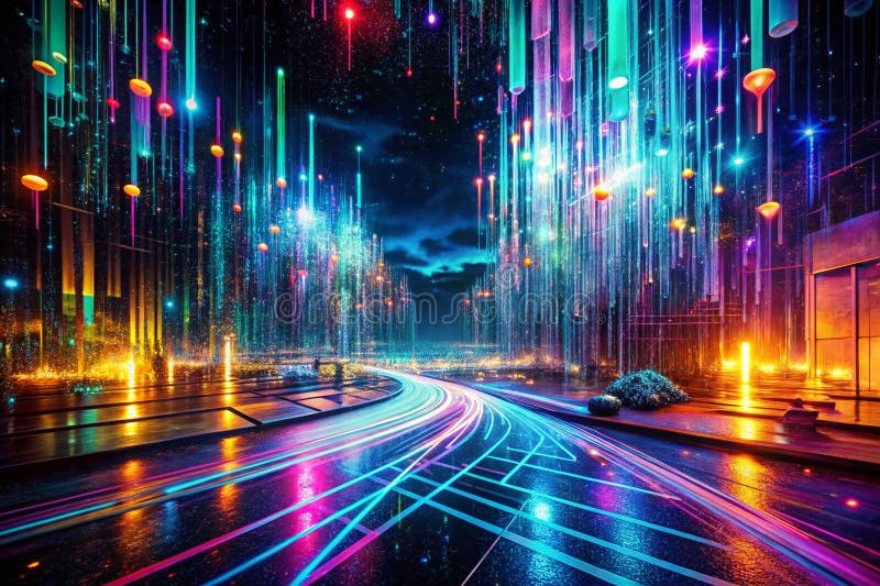 Enthralling Neon Binary Glitch Art a Mystical Dive into Abstract Data ...