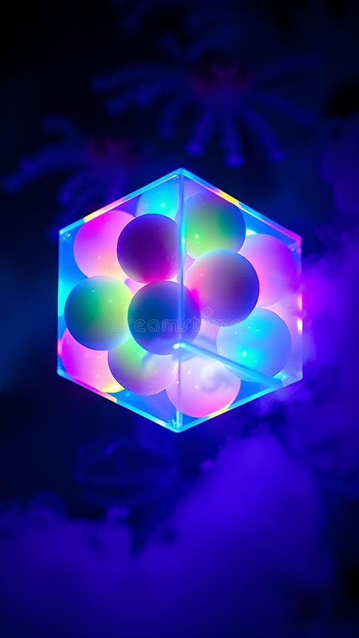 Bioluminescent Fruit Cube: an Underwater Glow Stock Photo ...