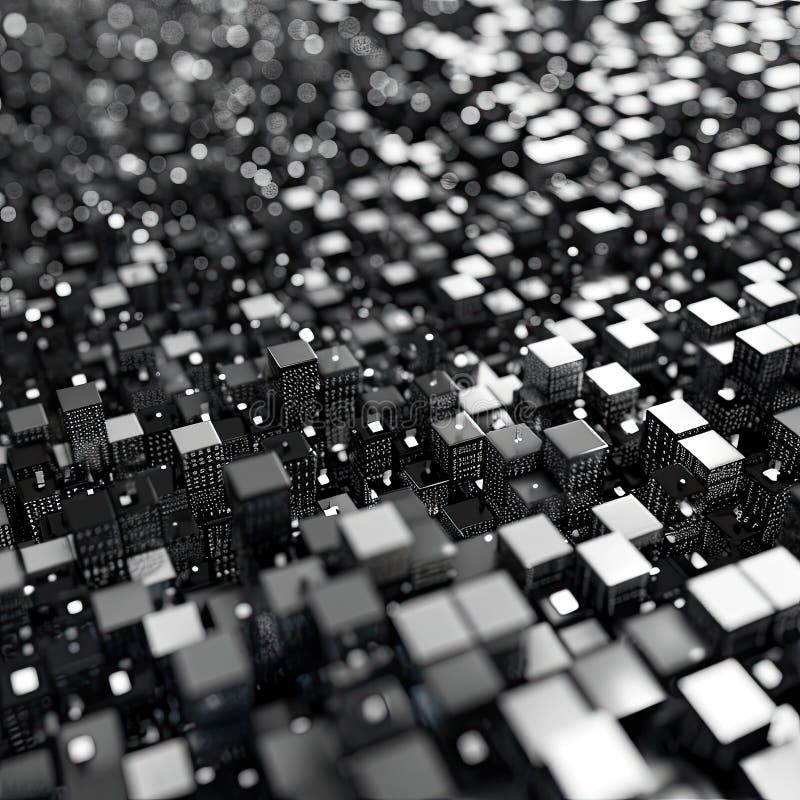 Monochrome Mosaic: Exploring the Pixelated Symphony Stock Photo - Image ...