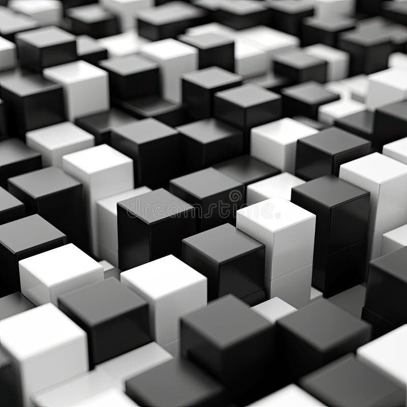 Monochrome Mosaic: Exploring the Pixelated Symphony Stock Photo - Image ...