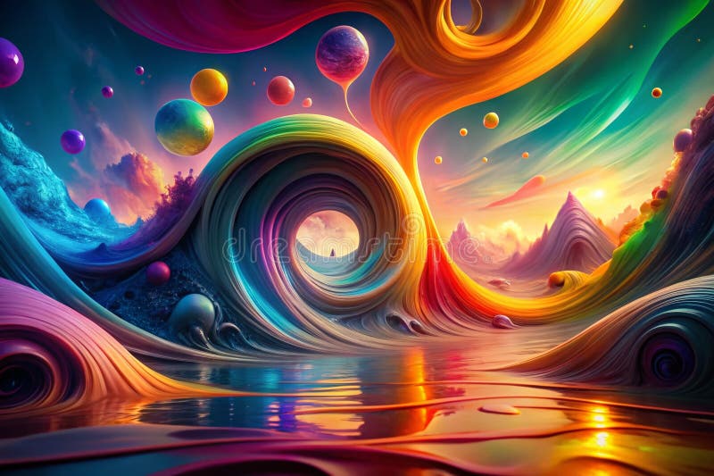 Vibrant Abstract Rainbow Swirl a Stunning Color Printer Test Pattern ...