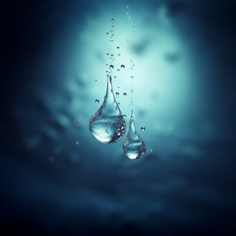 Liquid Elegance, Macro Capture of Falling Raindrops Stock Image - Image ...