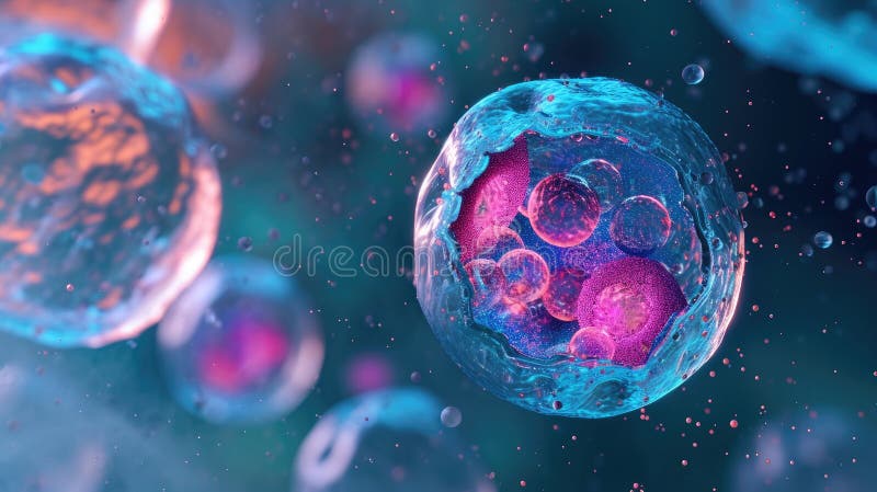 Dive into the Microscopic Realm: a Macro View of a Human Cell Section ...