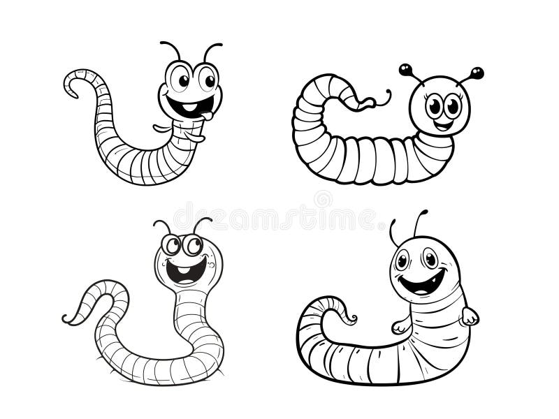 Worm Outline Stock Illustrations – 5,869 Worm Outline Stock ...