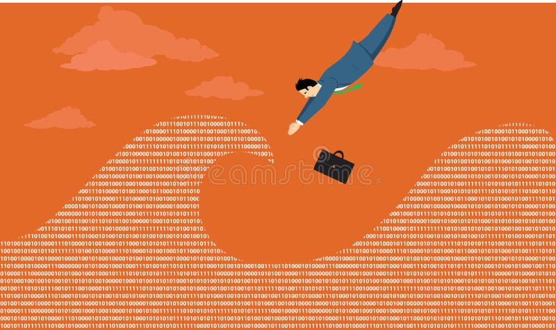 Dive in the pool of data stock vector. Illustration of internet - 123154908