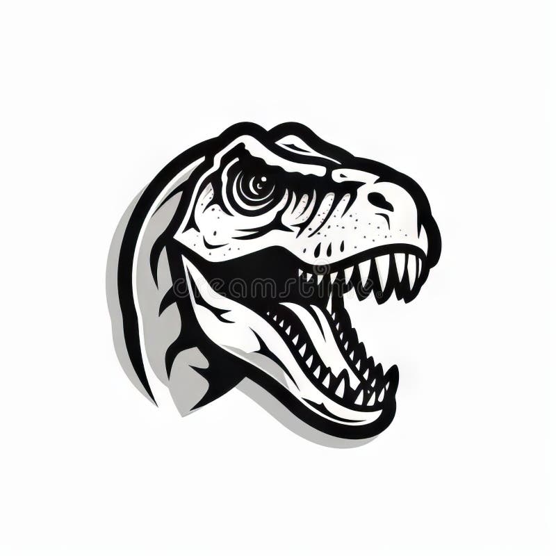 Monarch of the Past: Black T-Rex Icon on White Stock Illustration ...