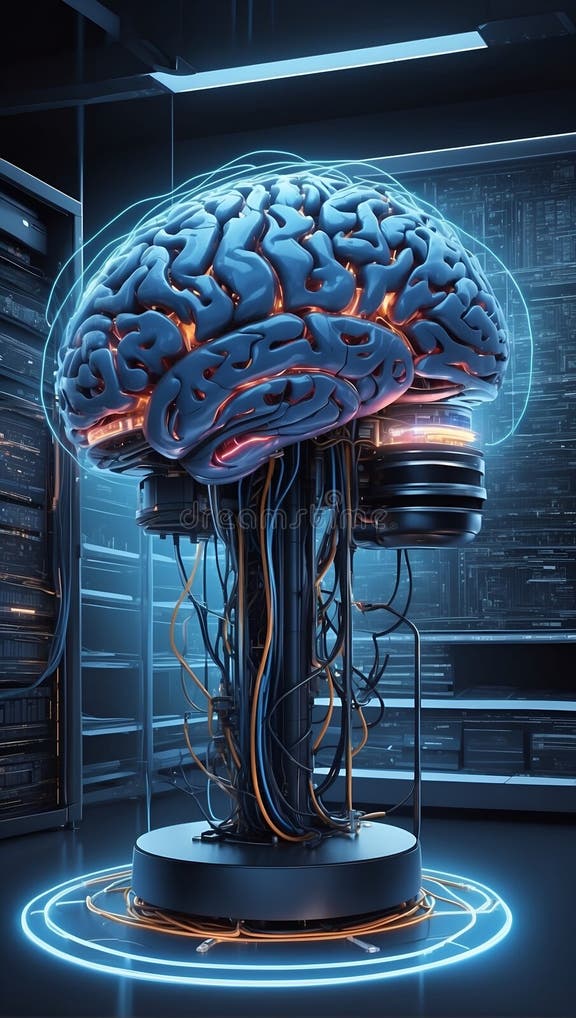 Quantum Cortex: the Evolution of Data Processing Mastery. AI Generate Stock Illustration ...