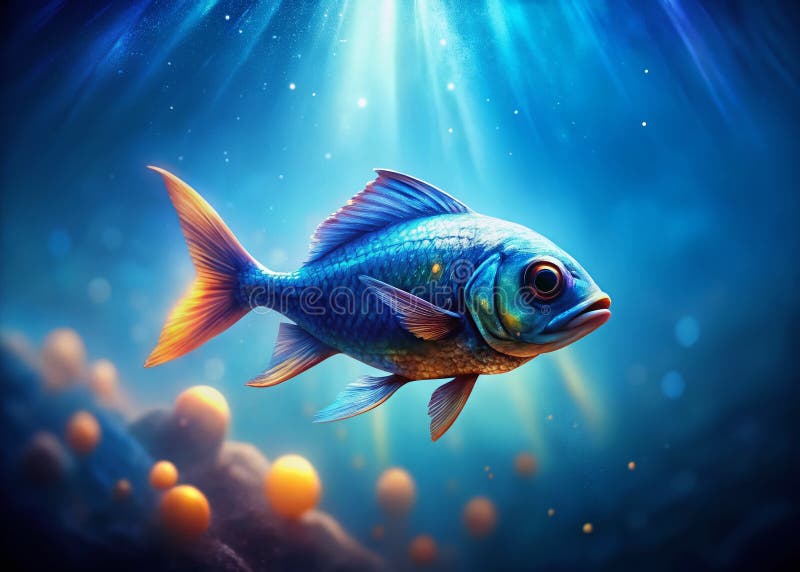 Enchanted Aquatic Dreamscape Surreal Floating Fish Against a Dreamy ...