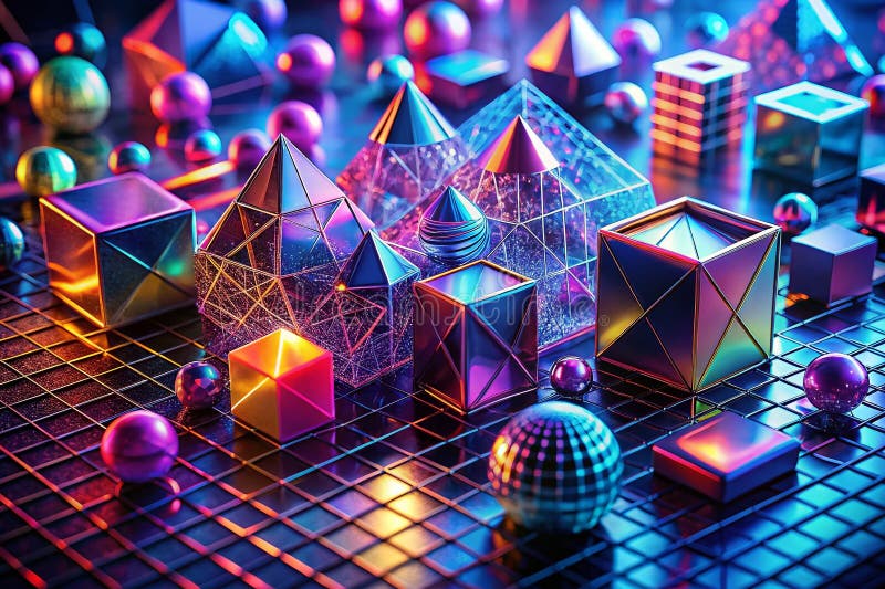 Dive into a Retrofuturistic Cyberpunk Macro Explore Geometric 80s and ...