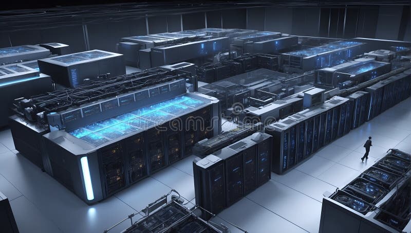 Rhythmic Data Flow: Servers, Storage, Networks Animated. AI Generate ...