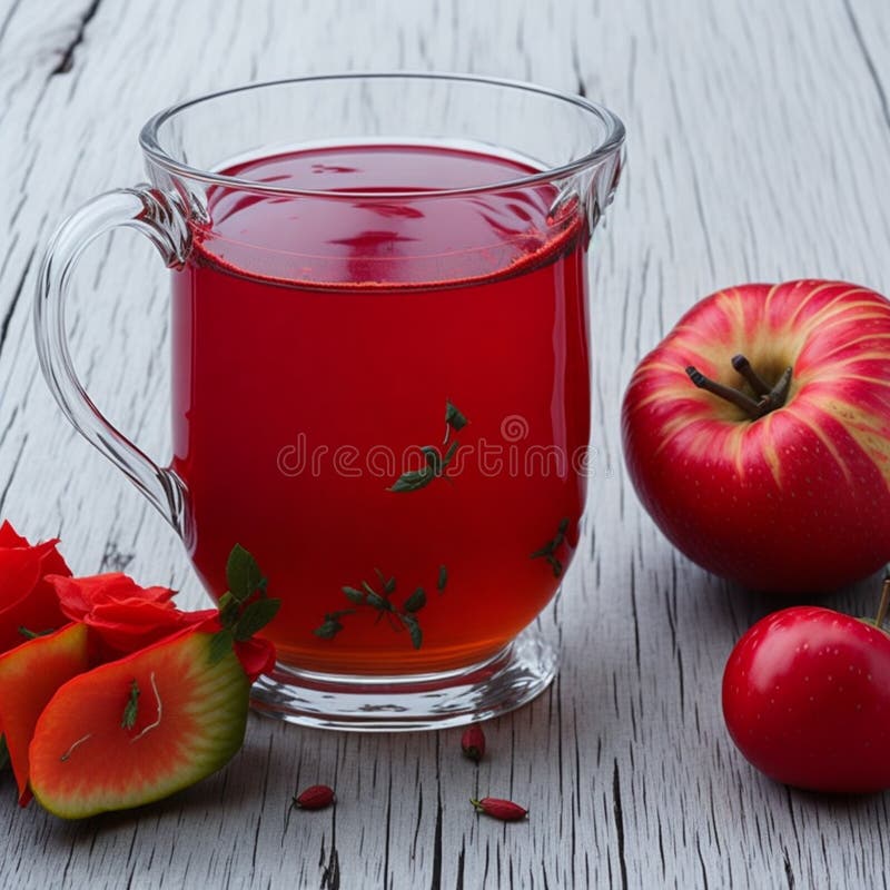 Harmony in a Cup: Roselle, Rose Hips, and Apple Herbal Tea. AI ...