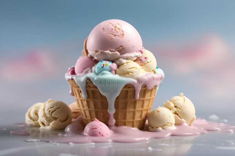 Sumptuous Scoops a Delectable Display of Whole Ice Cream on an Isolated ...