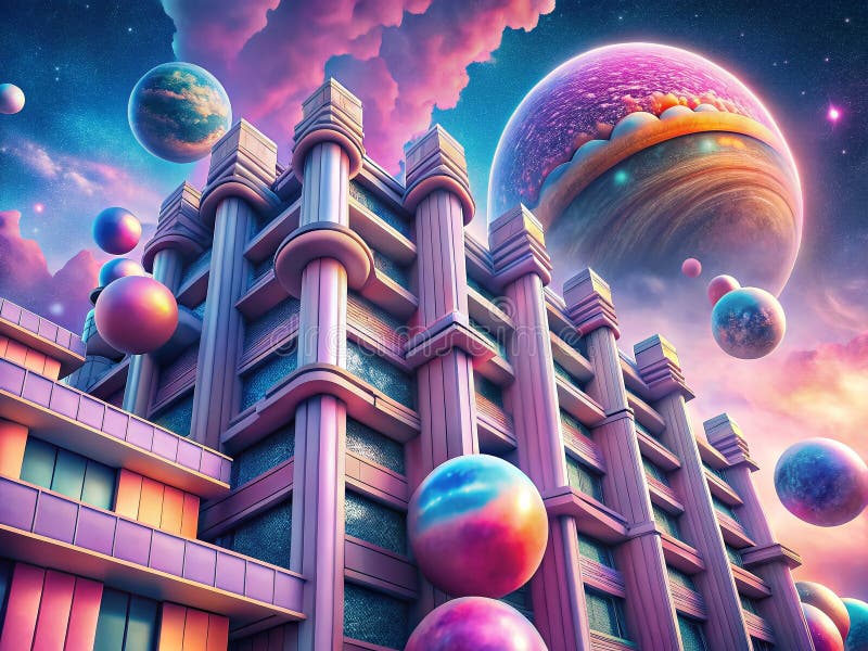 Dreamy Pastel Galaxy Planets Architectural Tile Pattern Transform Your ...