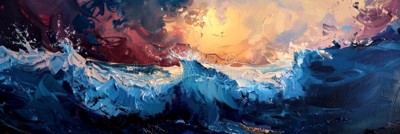 Dive into a Vibrant Abstract Waves Art Explosion Stock Illustration ...