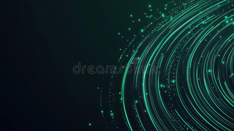 Dive into a Vibrant 3D Green Techno Background, Featuring Glowing ...