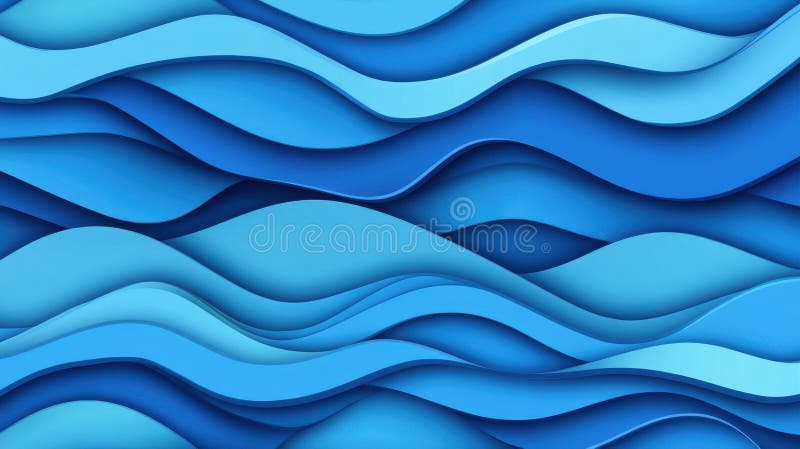 Dive into a Vibrant Ocean of Abstract Blue Wave Patterns, Blending ...