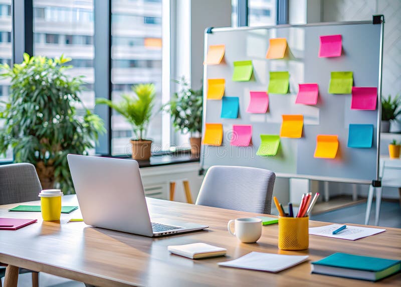 A Harmonious Haven for Productivity a Colorful Workspace Inspired by ...