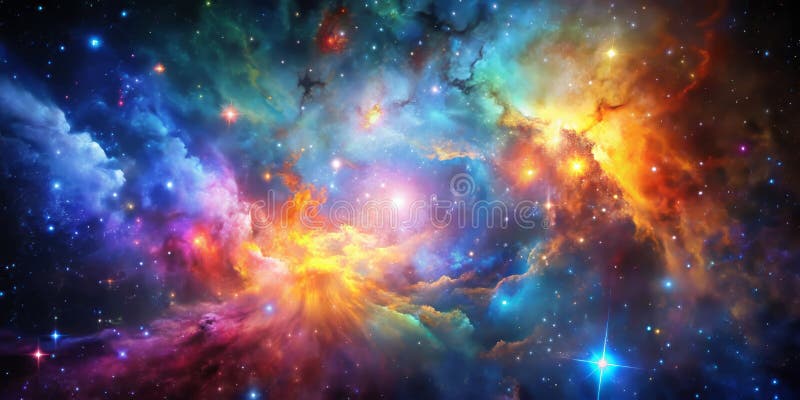 Vibrant Pixelated Space Nebula Background â€ a Cosmic Canvas for ...