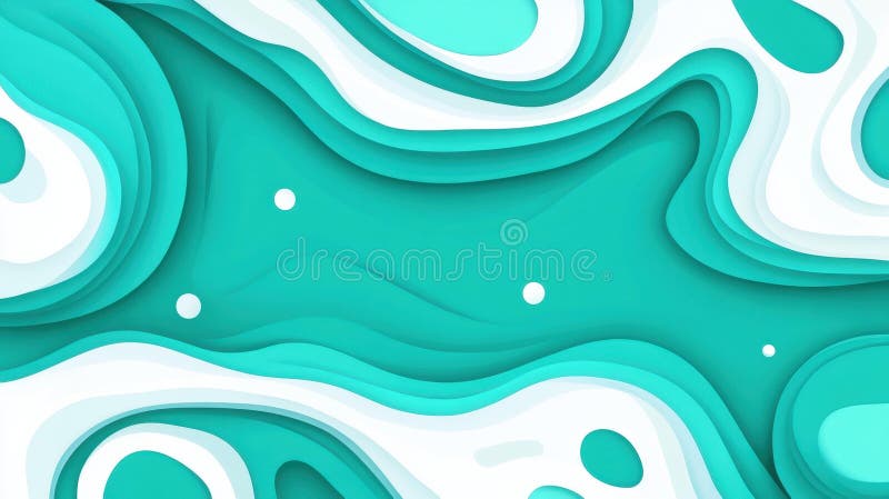 Dive into a Vivid Turquoise Background with a Modern Flat Illustration ...