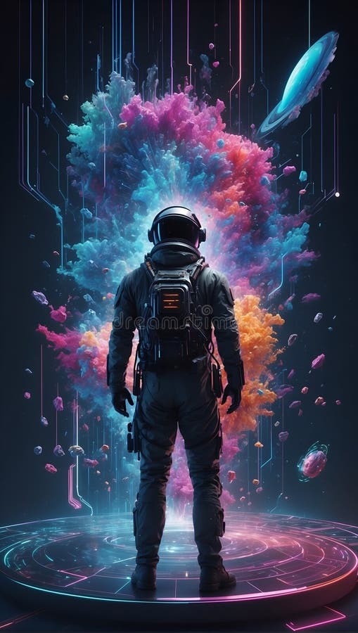 QuantumQuotient: Data S Warp Drive. AI Generate Stock Illustration ...