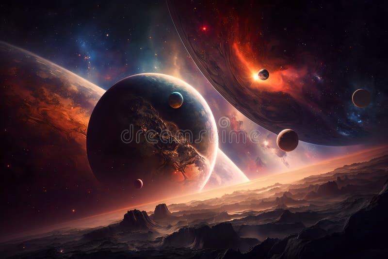 Multiverse Wonders: Earth-Like Planets Galore Stock Illustration ...