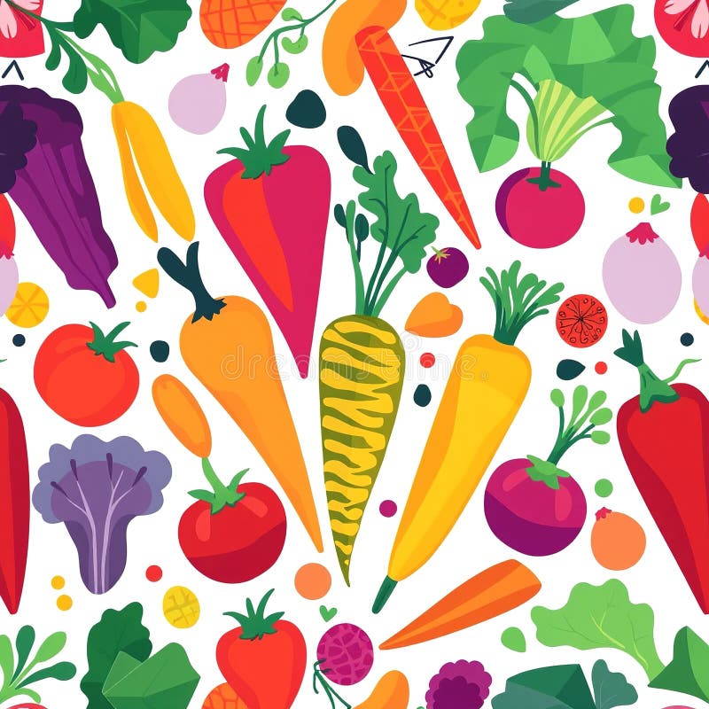 Vibrant Abstract Vegetable Geometry a Colorful Digital Art Pattern for ...