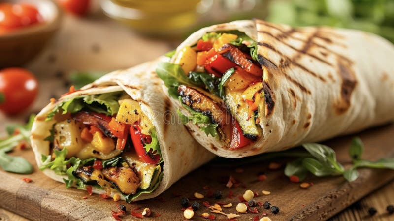 Dive into a World of Savory Goodness with this Veggie Wrap Featuring ...