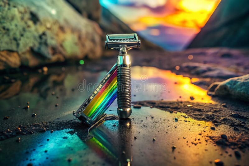 A Mesmerizing Urban Rainbow Gradient Reflected in a Razors Edge ...