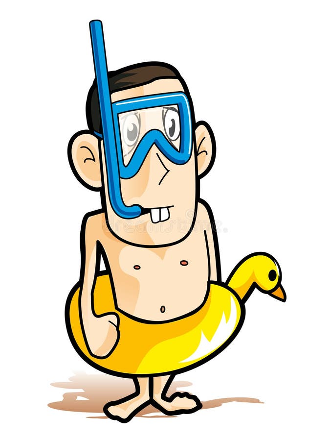 Scared Diver stock vector. Illustration of stress, swim - 8418923