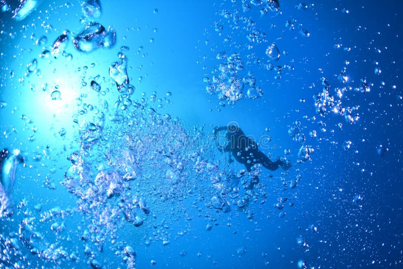 Diver s bubbles stock photo. Image of colourful, blue, adventure - 653684