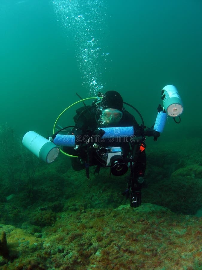 Diver and Underwater Camera Stock Photo - Image of explore, discover ...