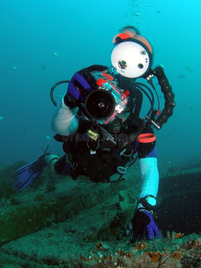 Diver and Underwater Camera Stock Photo - Image of explore, discover ...