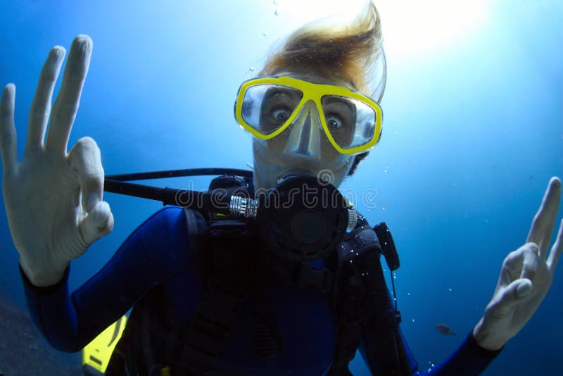 Diver stock image. Image of breath, pure, sign, safety - 45874765