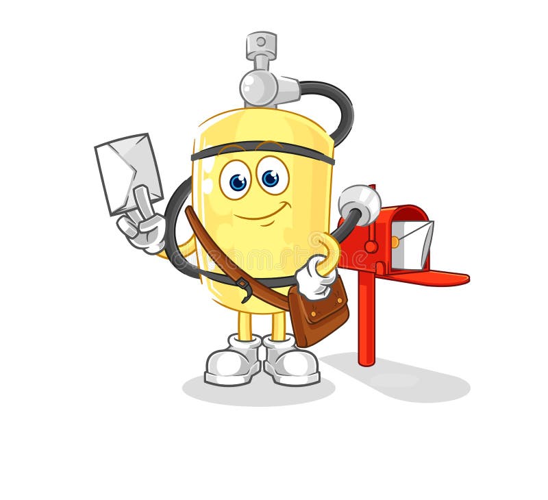 Diver Cylinder Postman Vector. Cartoon Character Stock Vector ...
