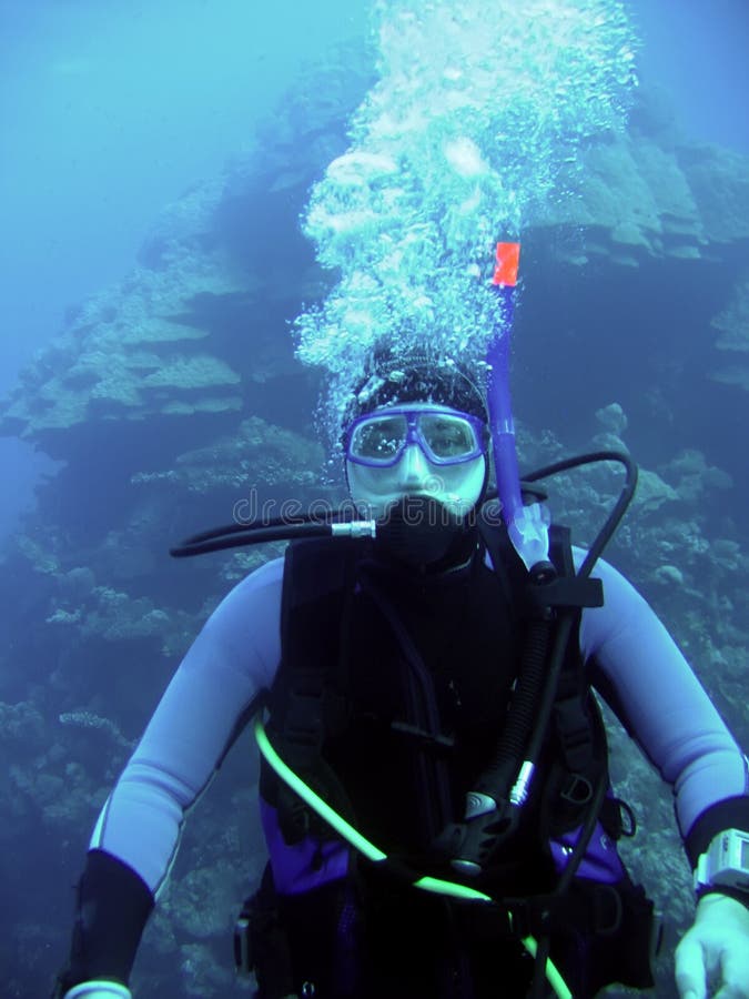 Diver with camera in deep stock image. Image of exotic - 2812267