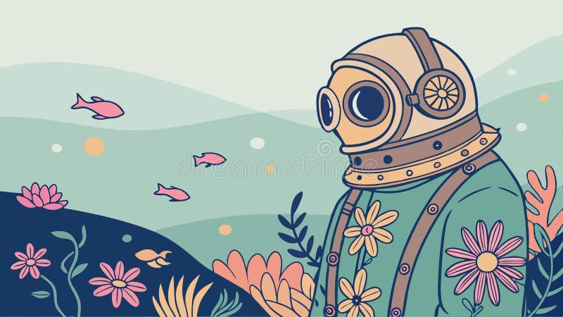 Diver in Deep Sea, Underwater Exploration and Marine Adventure Vector ...