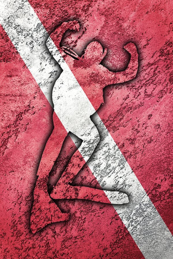 Diver Down Flag, Diver Silhouette, Vintage Style Scuba Flag Stock ...