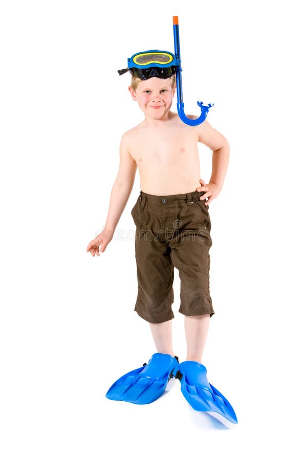 Diver Kid stock photo. Image of adorable, isolated, childhood - 8302784
