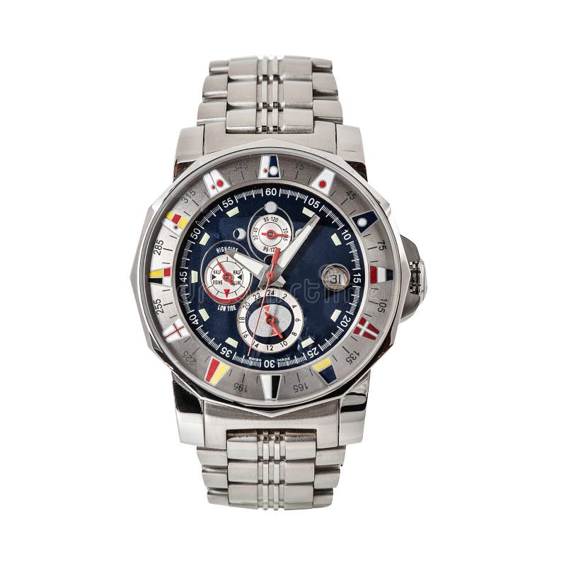 Diver Silver Titanium Watch with a Bezel, Displays the Moon Cycles and ...