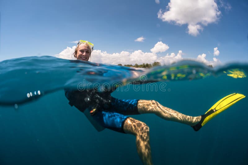 Diver stock photo. Image of human, lady, young, clear - 65945300