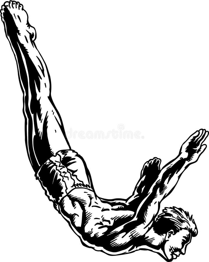 Diver Vector Illustration stock vector. Illustration of pool - 137685280