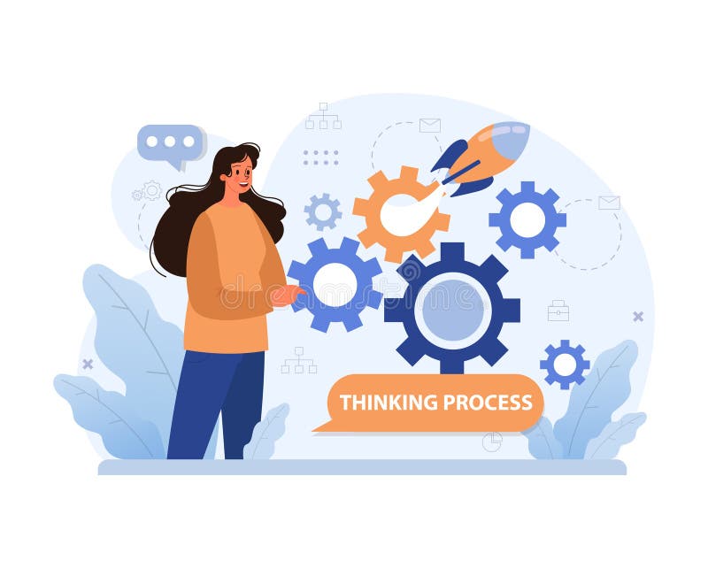 Divergent Thinking Process Concept. Flat Vector Illustration Stock ...