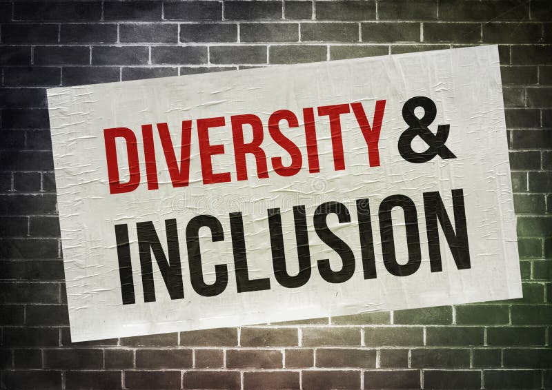 Diverity and Inclusion. Message Written on a Poster Stock Illustration ...