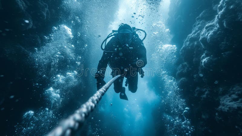 Divers Decompressing Underwater Stock Illustrations – 1 Divers ...