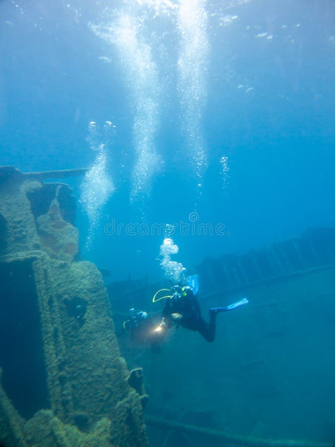 Underwater Scuba Diving on the Wreck Editorial Stock Photo - Image of ...