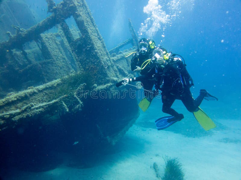 Underwater Scuba Diving on the Wreck Editorial Stock Photo - Image of ...