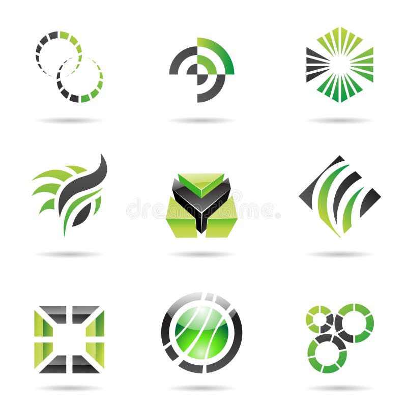 Divers Graphismes Abstraits Verts, Positionnement 9 Illustration de ...