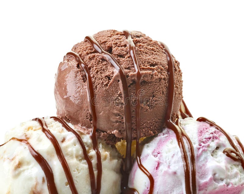 Diversas Bolas Del Helado En Cono De La Galleta Imagen de archivo ...